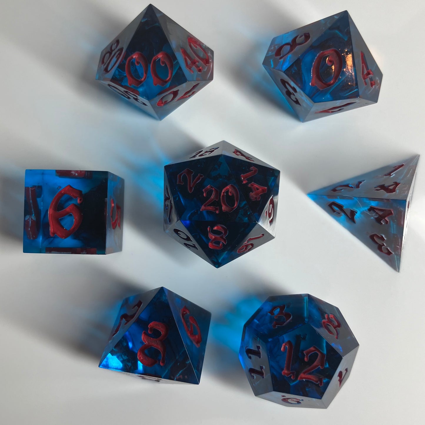 Blood In The Water 7 piece dice set – Fully Loaded Dice